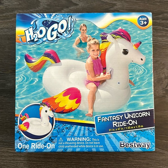Bestway | Swim | H2ogo Bestway Fantasy Unicorn Kids Rideon Pool Float New | Poshmark